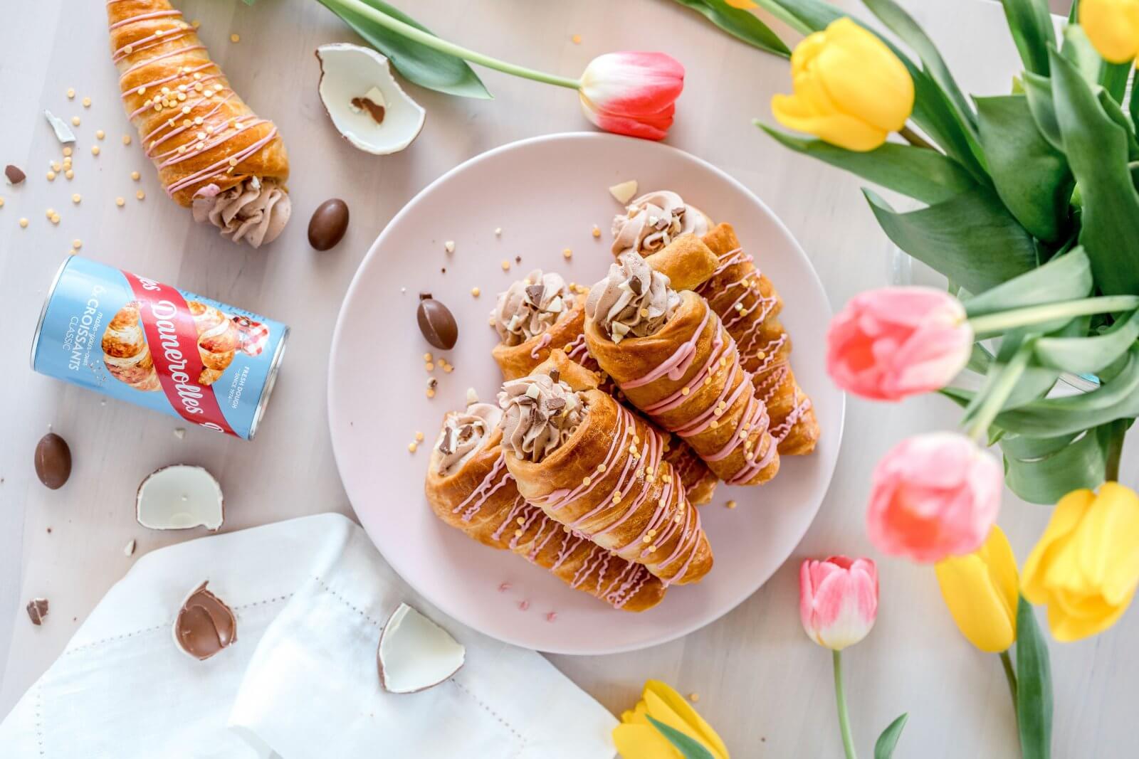 Cône de croissant avec mousse au chocolat Kinder - Danerolles